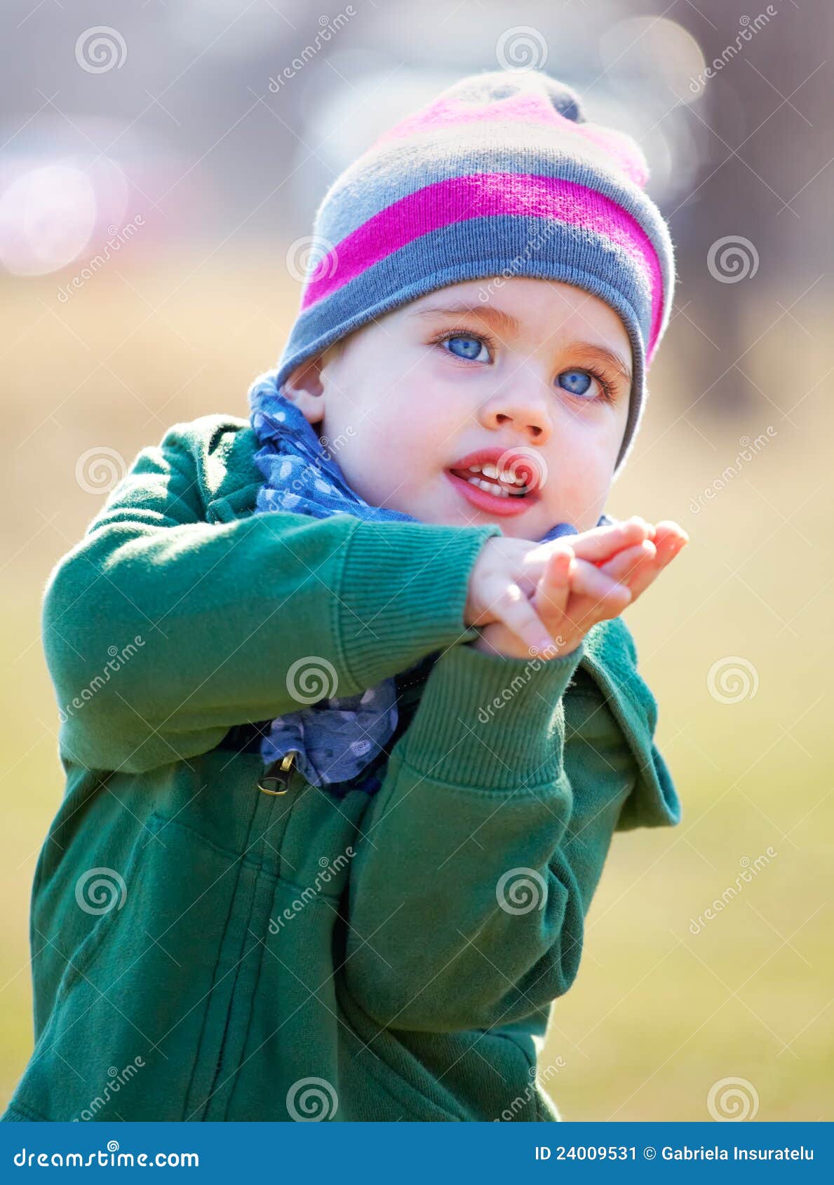 Baby Boy Portrait Outdoor in Spring Stock Image - Image of child, eyes ...