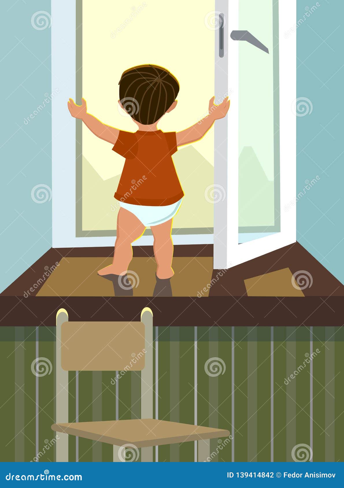 Child In Danger Set. Kids Risks And Safety Concept. Children In ...