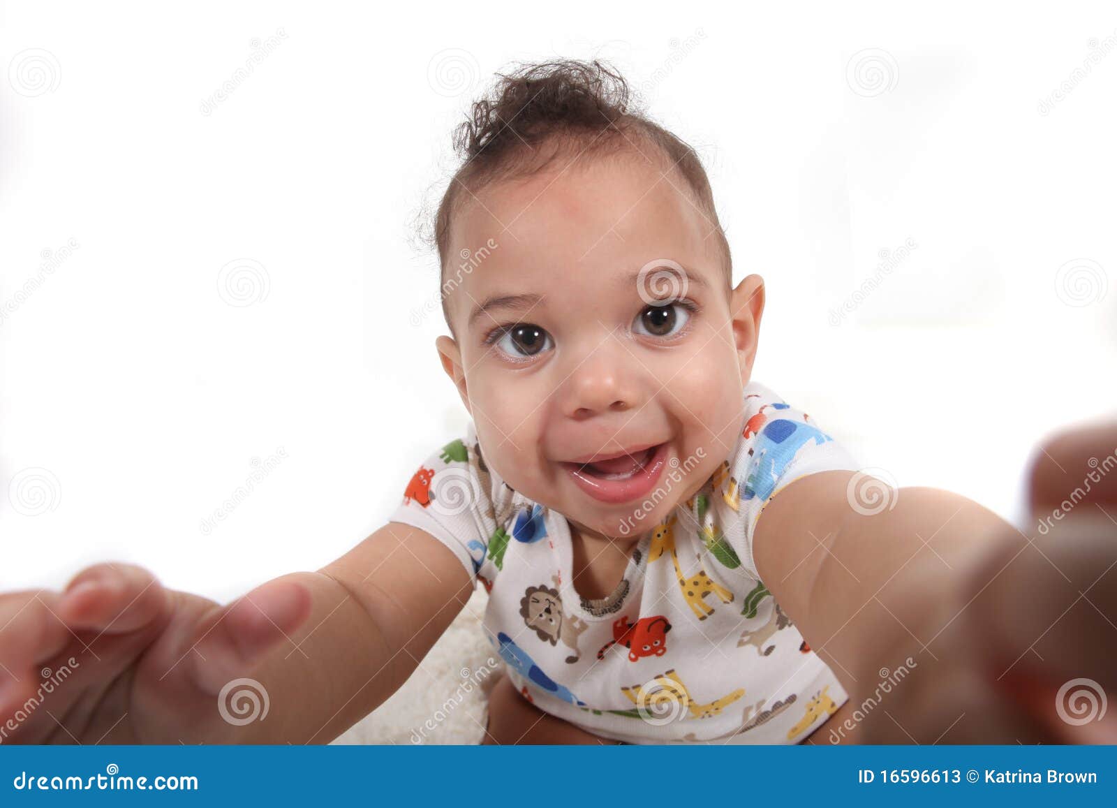 Baby Boy Reaching Towards the Viewer Stock Image - Image of sweet ...