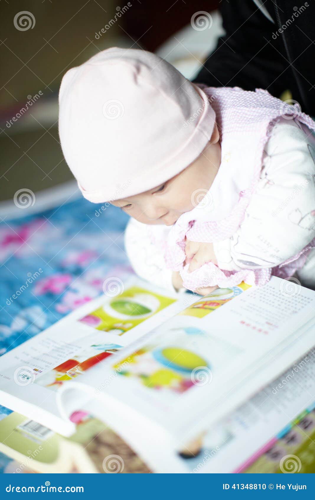 Baby boy reading a book stock photo. Image of asian, infant - 41348810