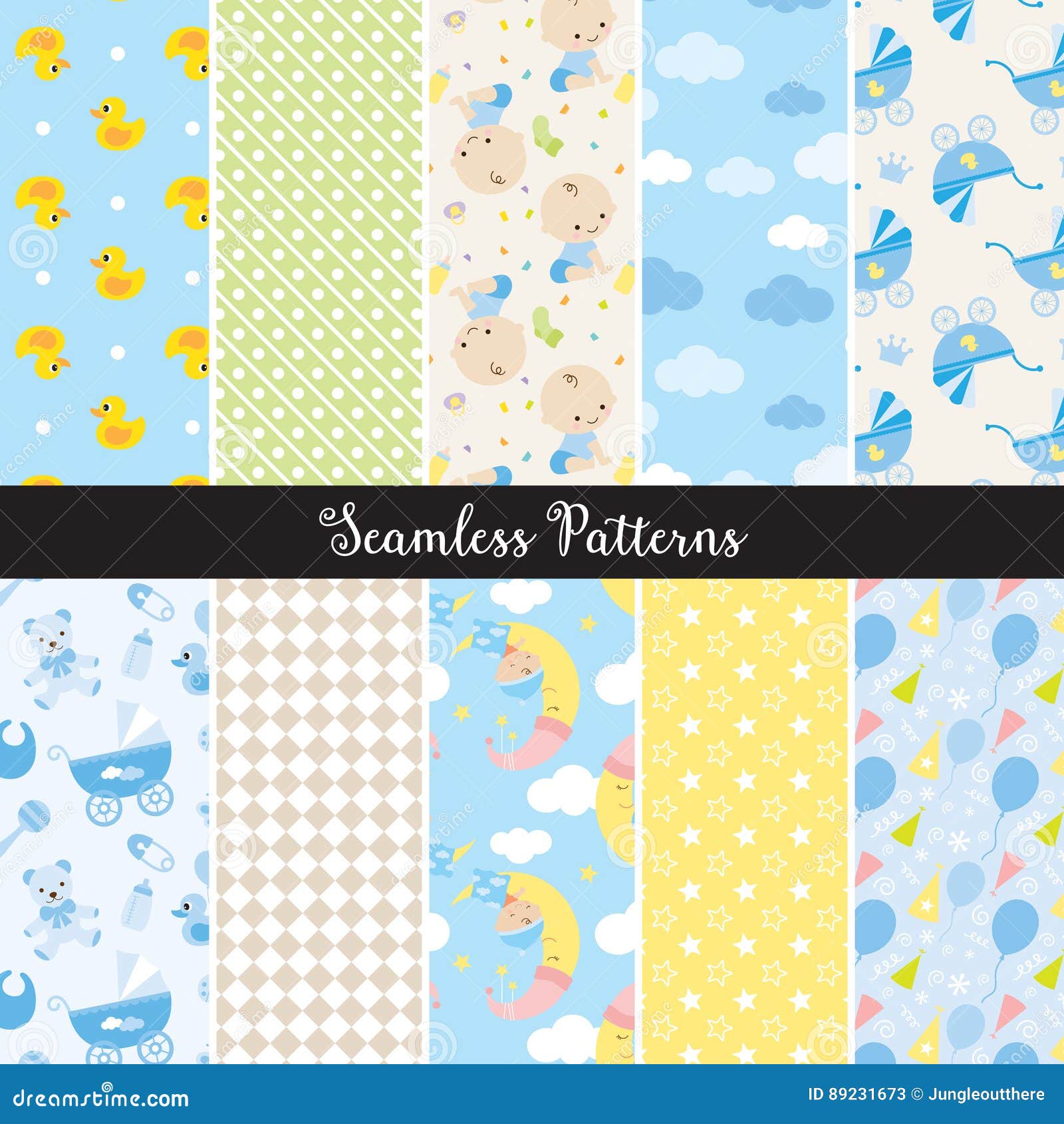 Baby Boy Seamless Pattern stock vector. Illustration of vector - 89231673