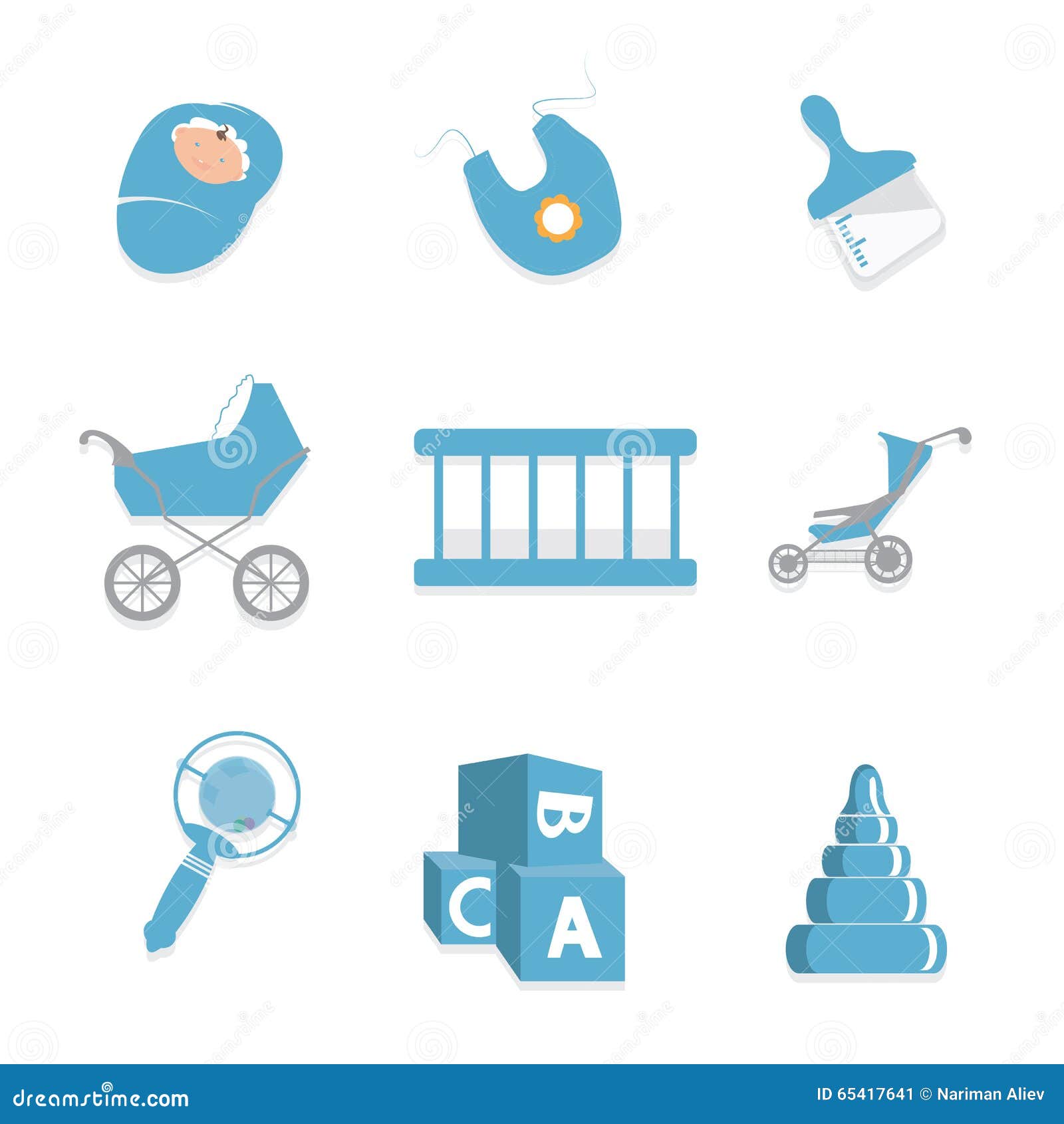 Baby boy set icon stock vector. Illustration of milk - 65417641