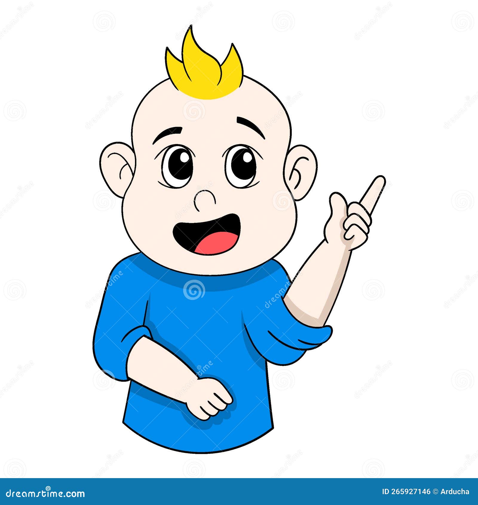Baby Boy is Showing Cute Explaining Gesture Stock Vector - Illustration ...