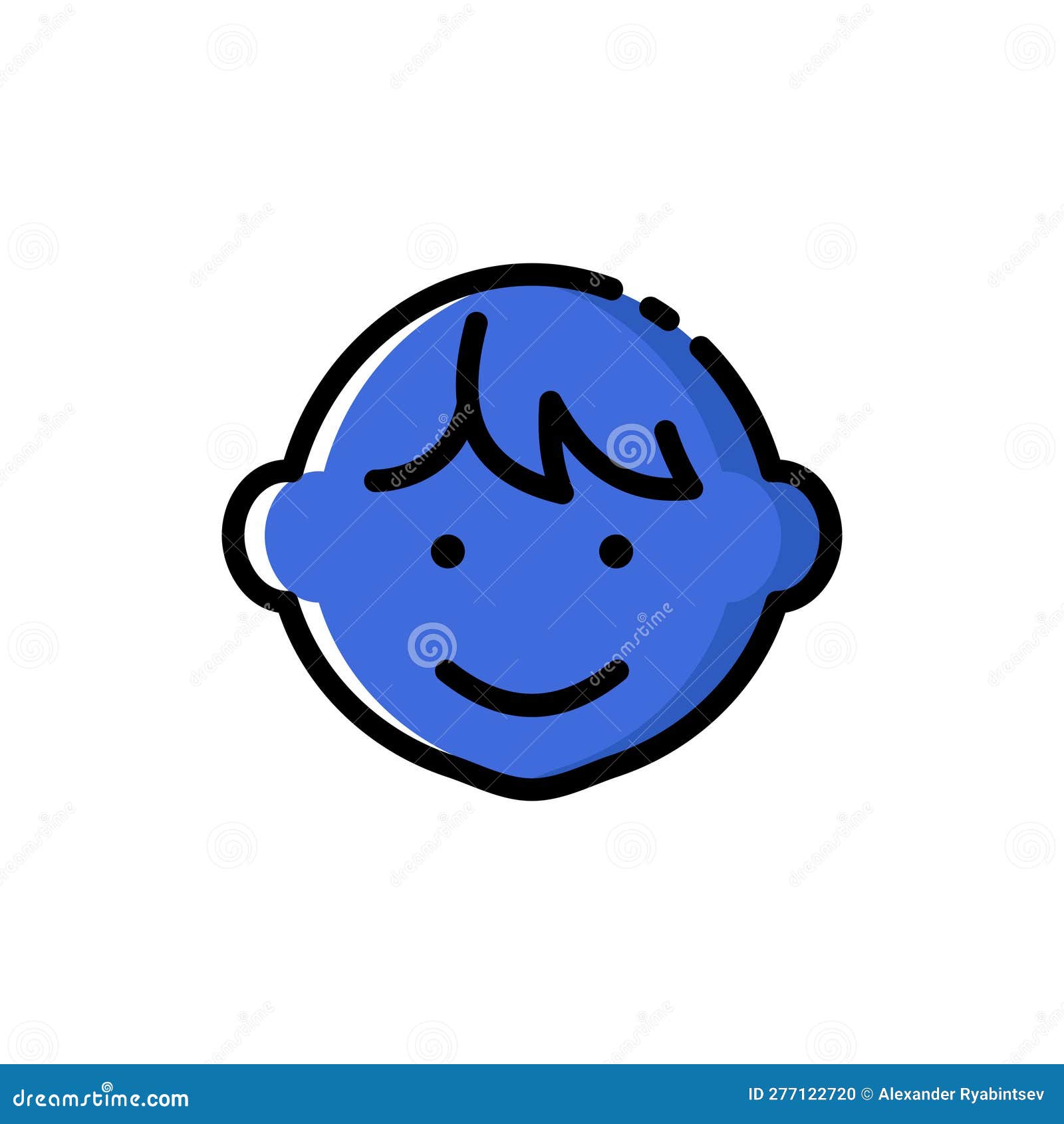 Baby Boy Simple Colourful Vector Illustration. Kid Icon. Stock Vector ...