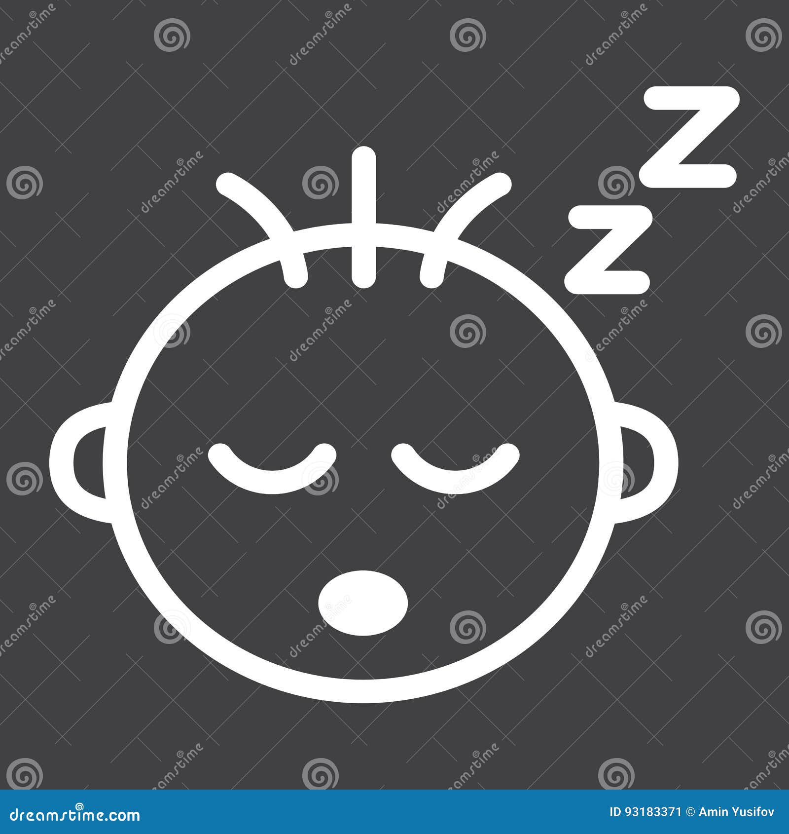 Baby Boy Sleep Line Icon, Child and Infant Stock Vector - Illustration ...