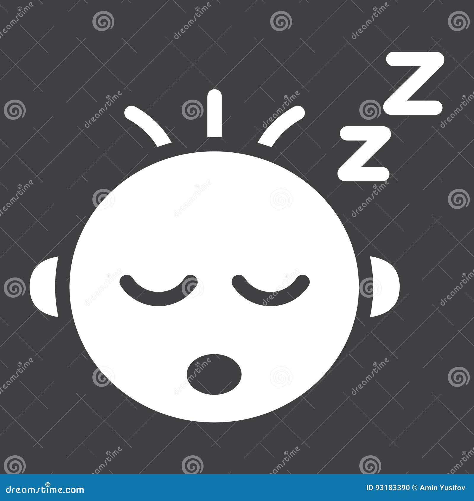 Baby Boy Sleep Solid Icon, Child and Infant Stock Vector - Illustration ...