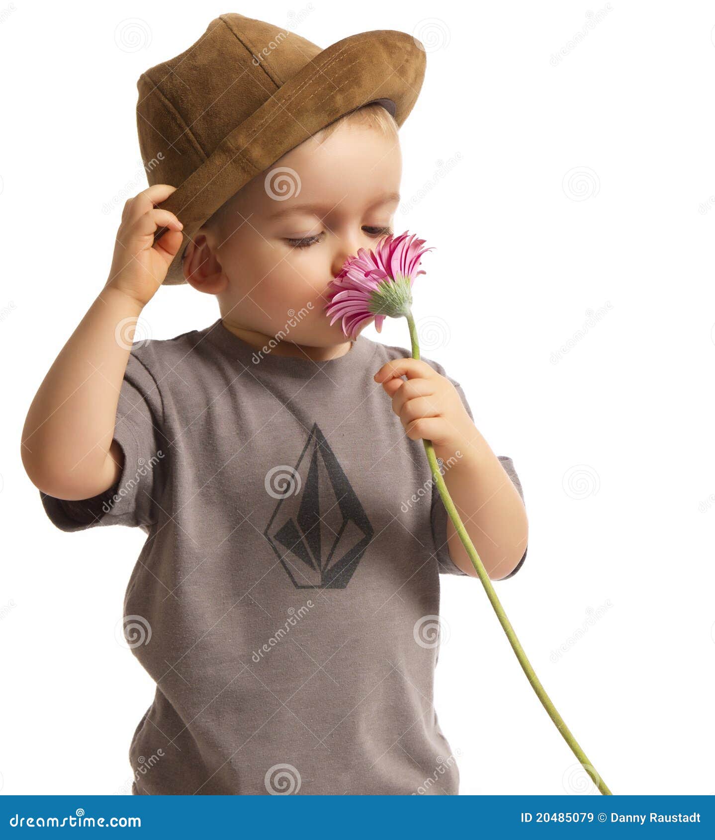 Baby Boy Smelling Pretty Flower Stock Image - Image of funny, flower ...