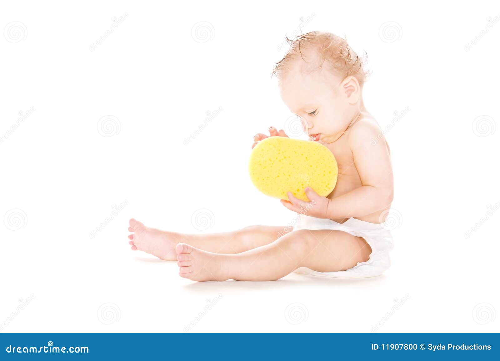 Baby boy with sponge stock photo. Image of good, health - 11907800