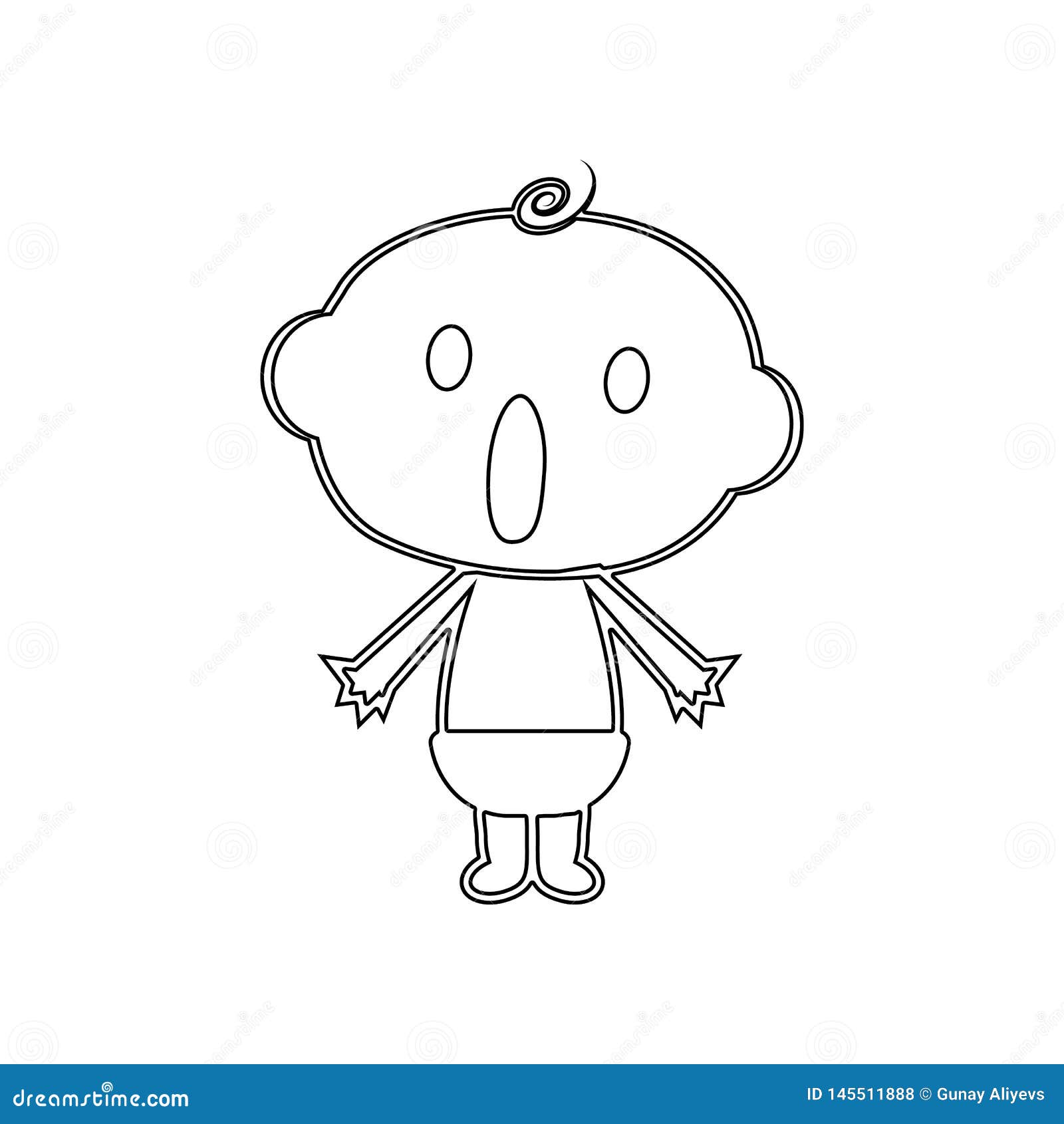 Surprised Thin Man Face With Speech Bubble Vector Illustration ...