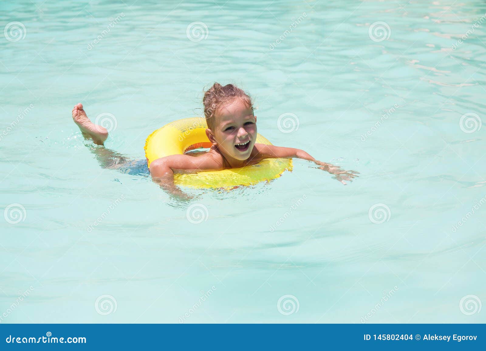 Baby Boy is Swimming in the Pool Stock Photo - Image of lifeguard ...