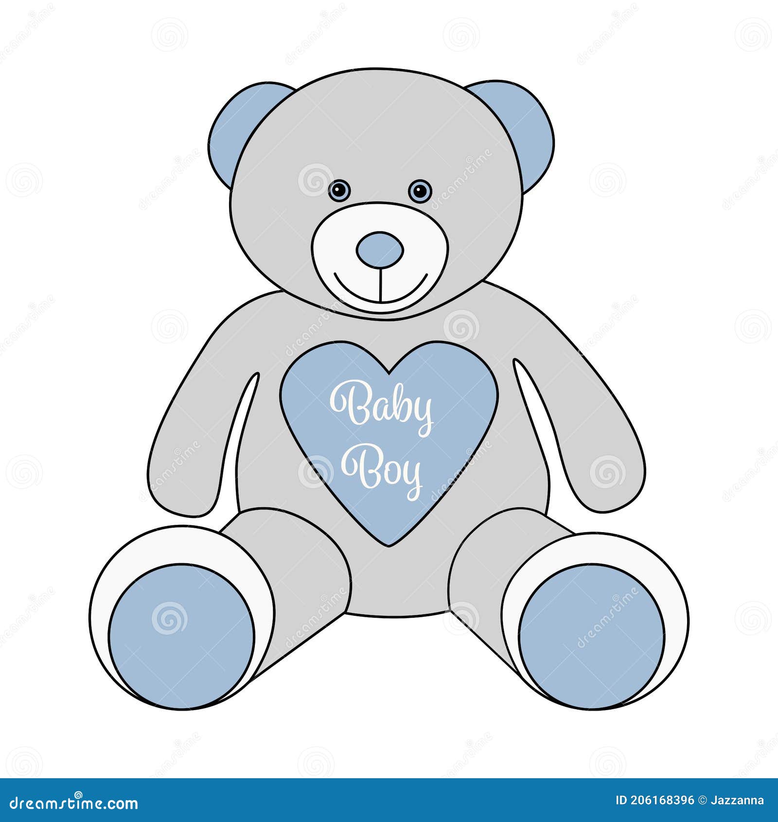 Baby boy teddy bear stock vector. Illustration of icon - 206168396