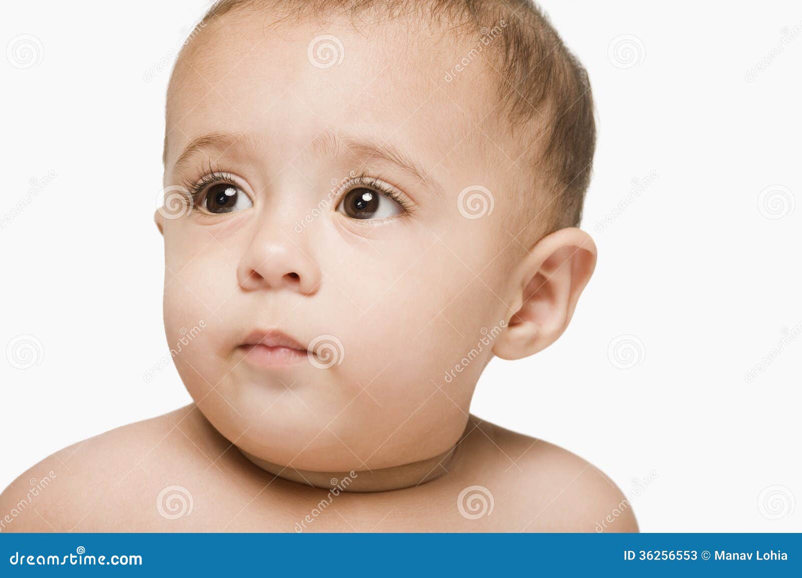 Baby boy thinking stock image. Image of looking, infant - 36256553