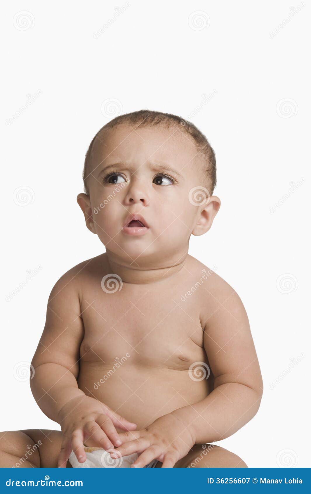 Baby boy thinking stock image. Image of threequarter - 36256607
