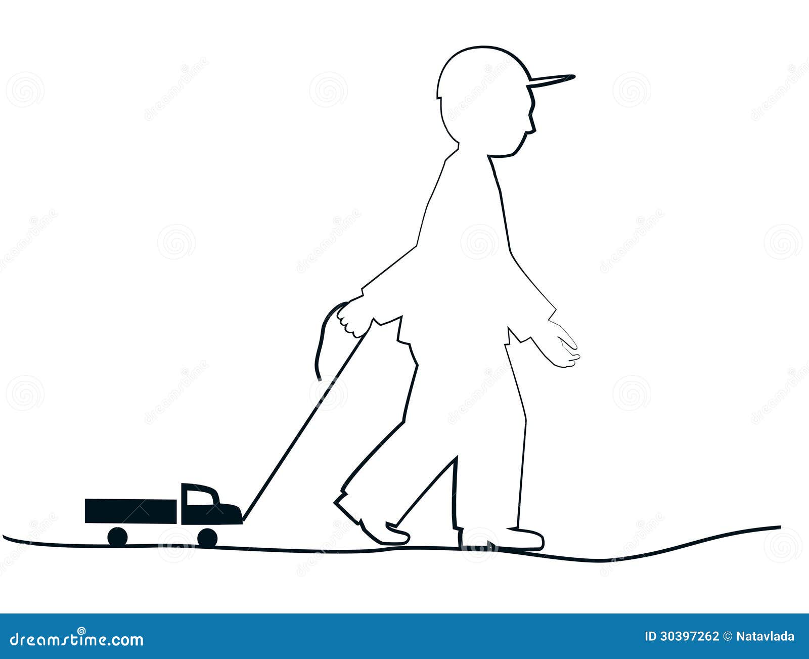 Tow Truck Pulls A Car. Vector Illustration On White Background ...