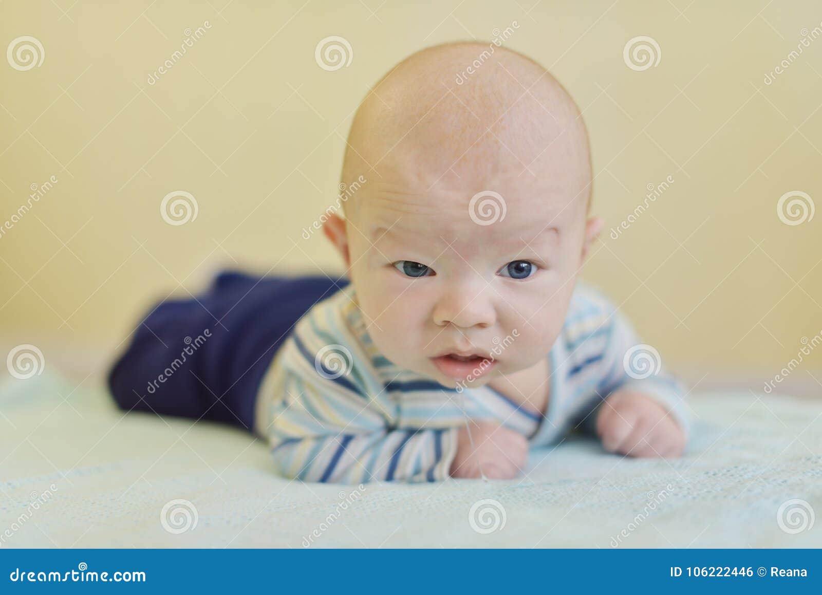 Baby boy on the tummy stock photo. Image of caucasian - 106222446