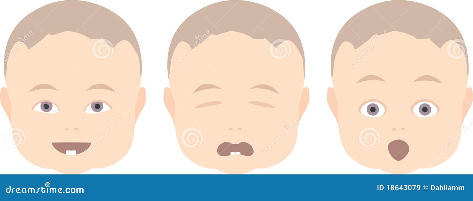 Baby Boy with Various Face Expressions Stock Vector - Illustration of ...