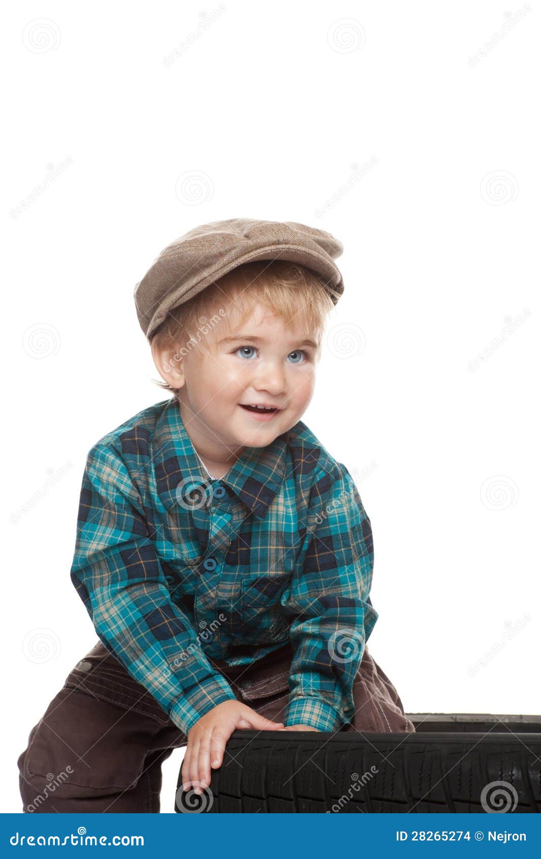 Baby boy wearing cap stock photo. Image of person, funny - 28265274