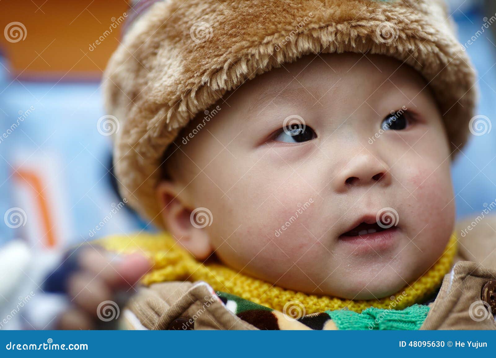 Baby boy in winter stock photo. Image of attractive, child - 48095630