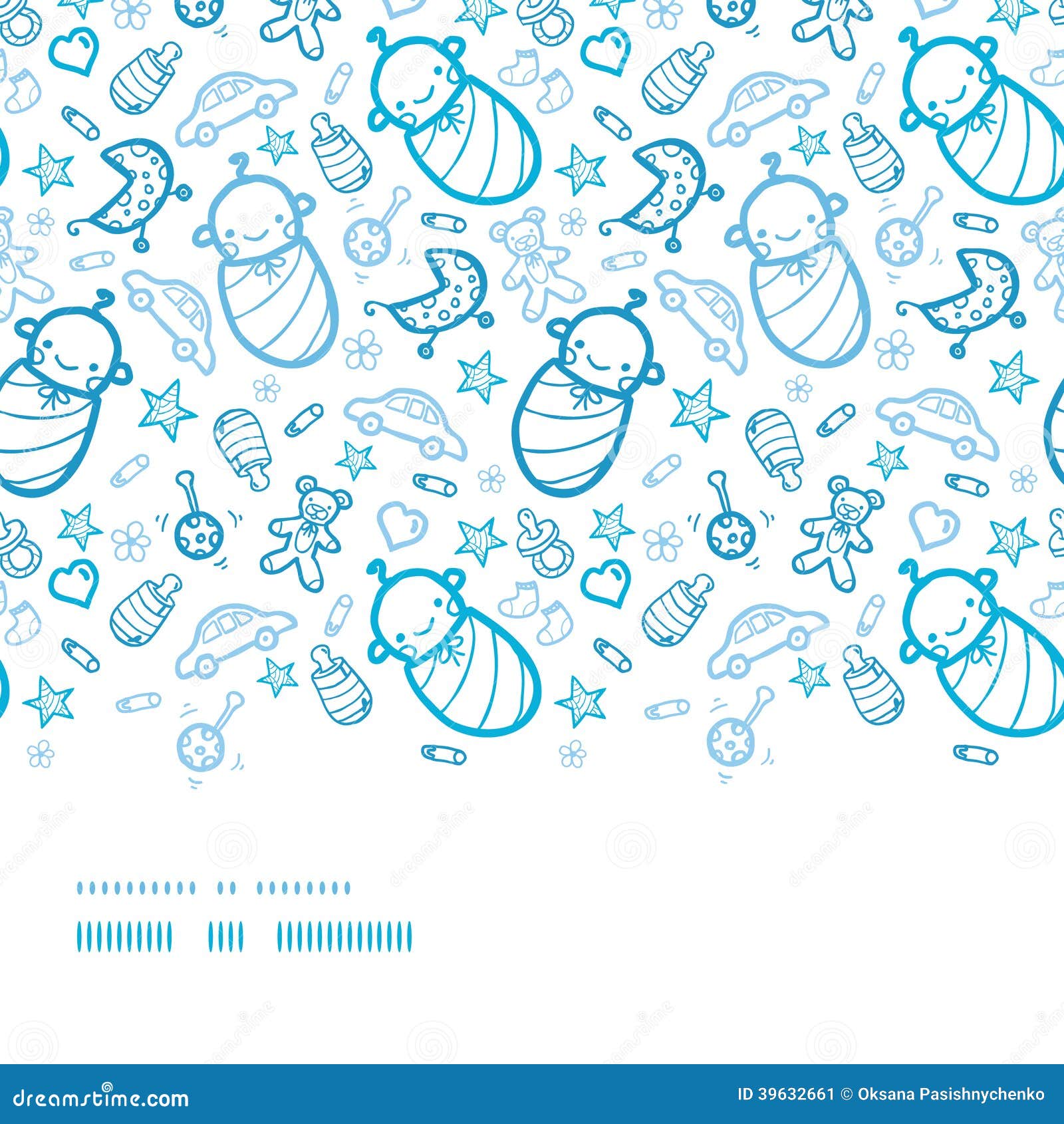 Baby Boys Horizontal Border Seamless Pattern Background Stock Vector ...