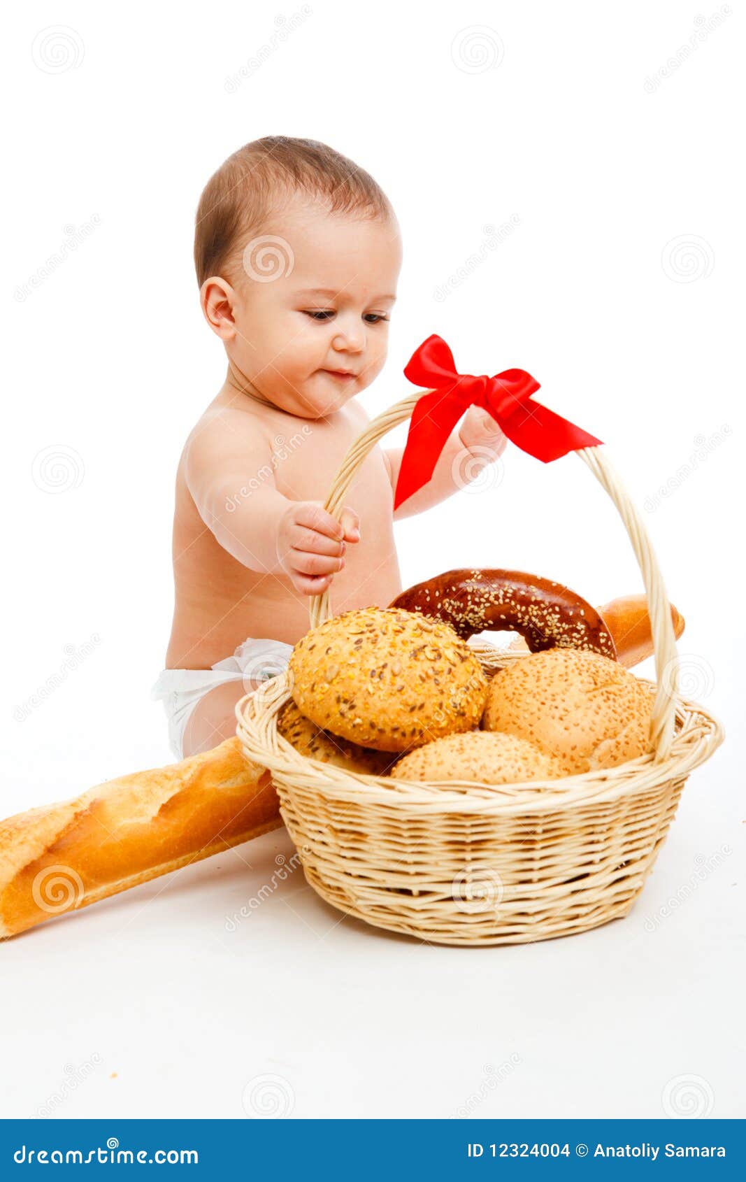 Baby and bread stock photo. Image of person, french, childhood - 12324004