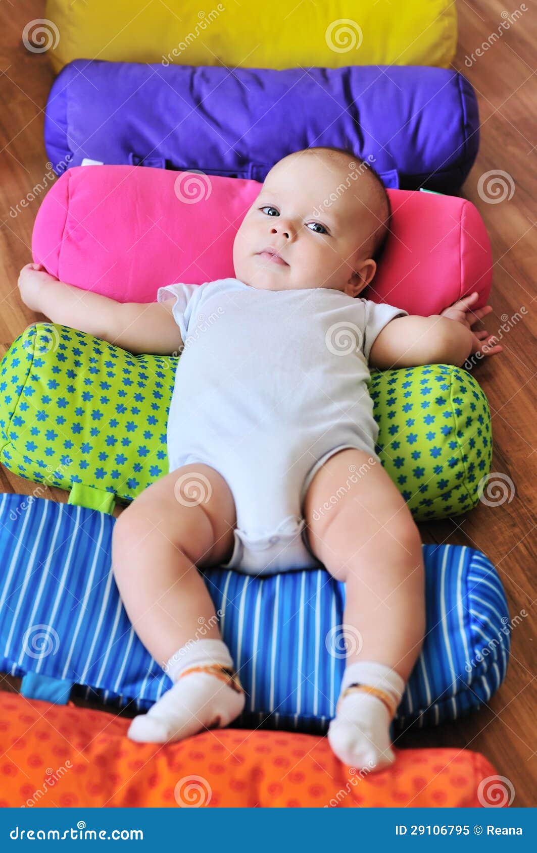 Baby on the bright carpet stock image. Image of infant - 29106795