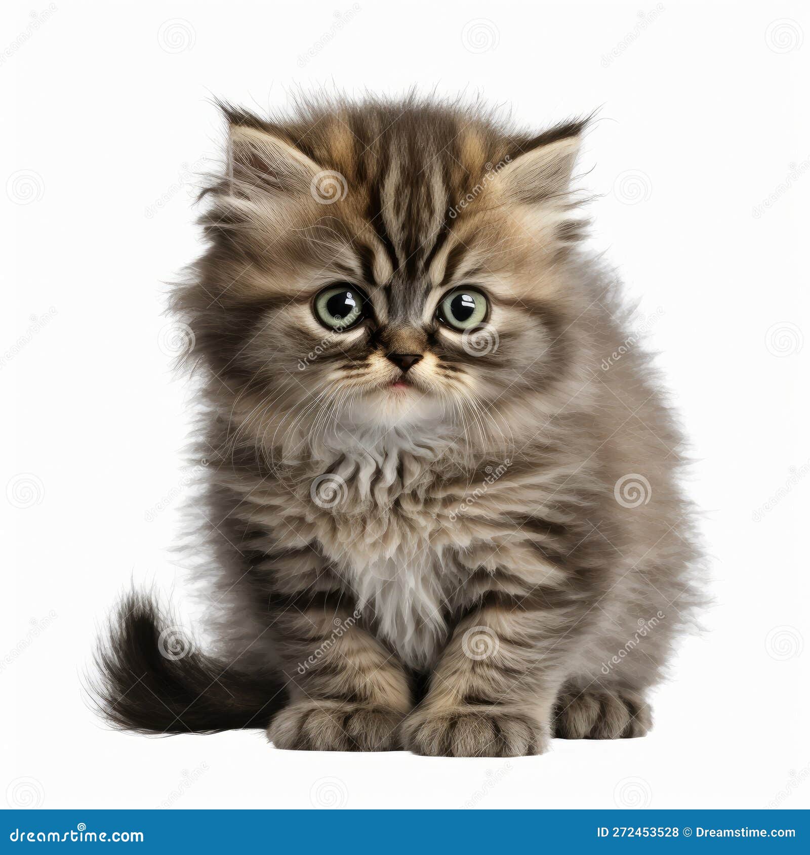 Baby British Longhair on White Background Иллюстрация штока ...