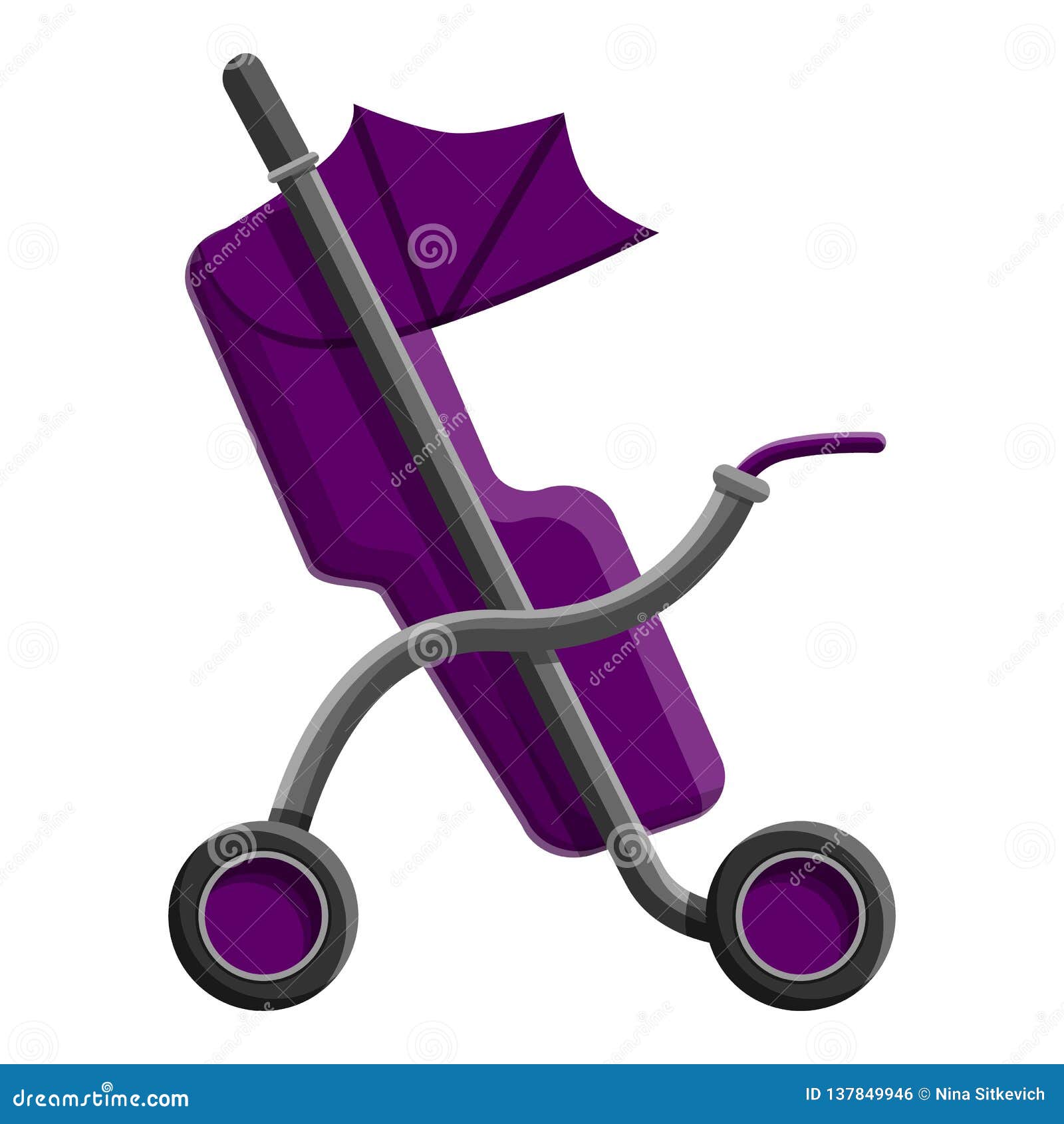 Baby Buggy Icon, Cartoon Style Stock Vector - Illustration of childhood ...