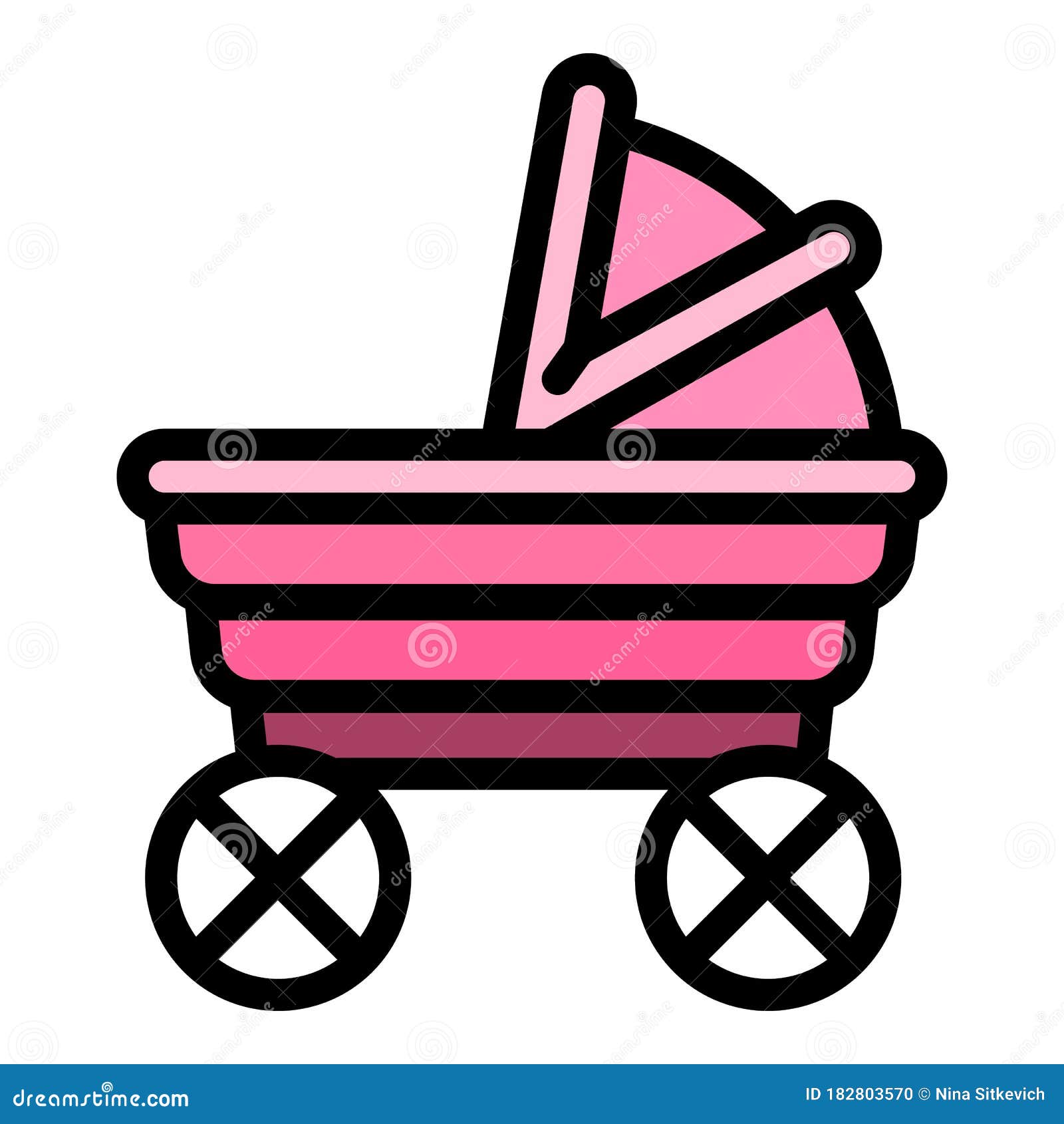 Baby Buggy Icon, Outline Style Stock Vector - Illustration of carriage ...