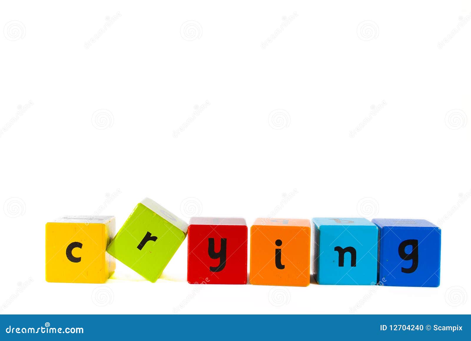 Baby Building Blocks Spelling Crying Stock Photo - Image of spelling ...