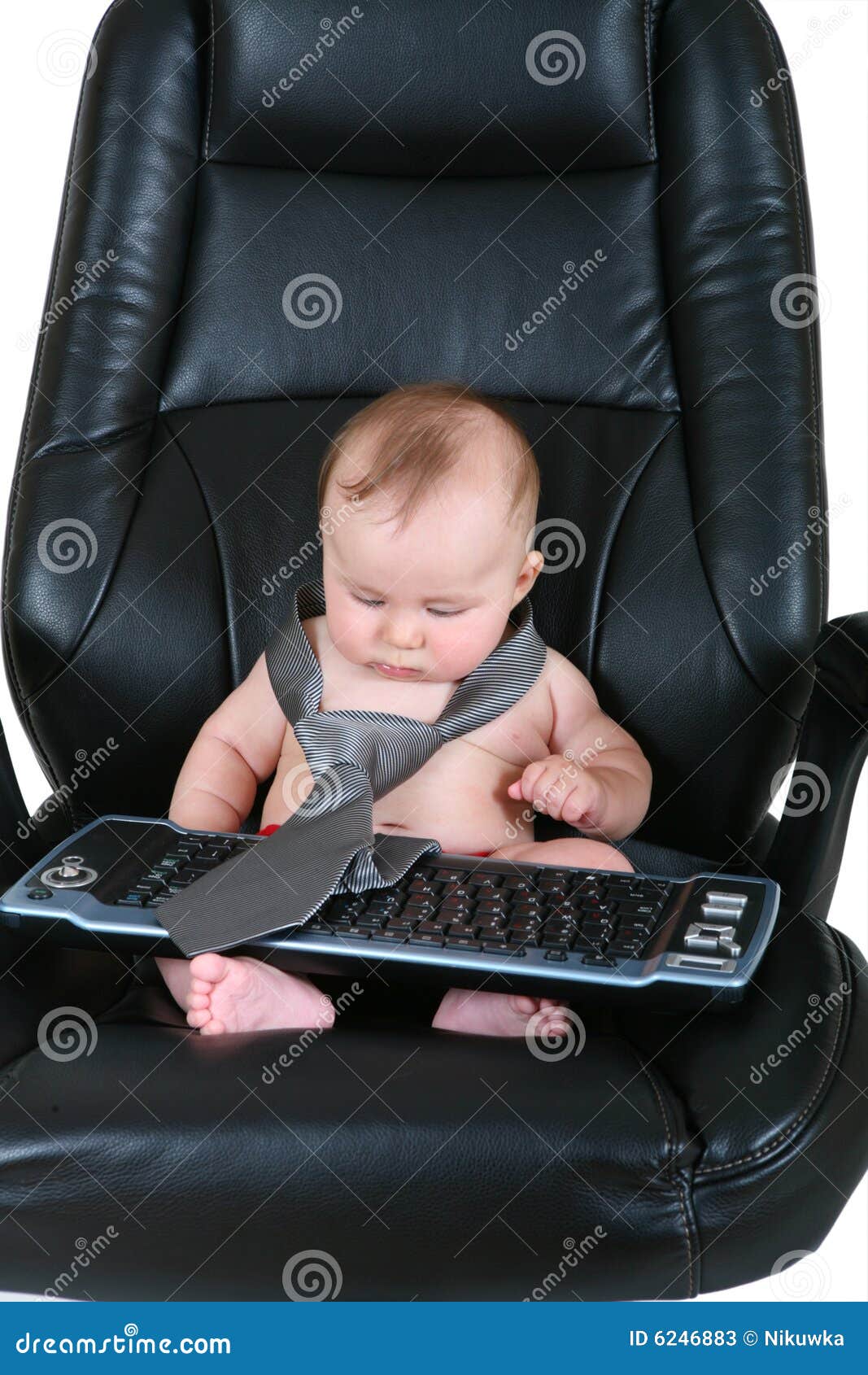 Baby Businessman Looks at Keyboard Stock Image - Image of small, boss ...