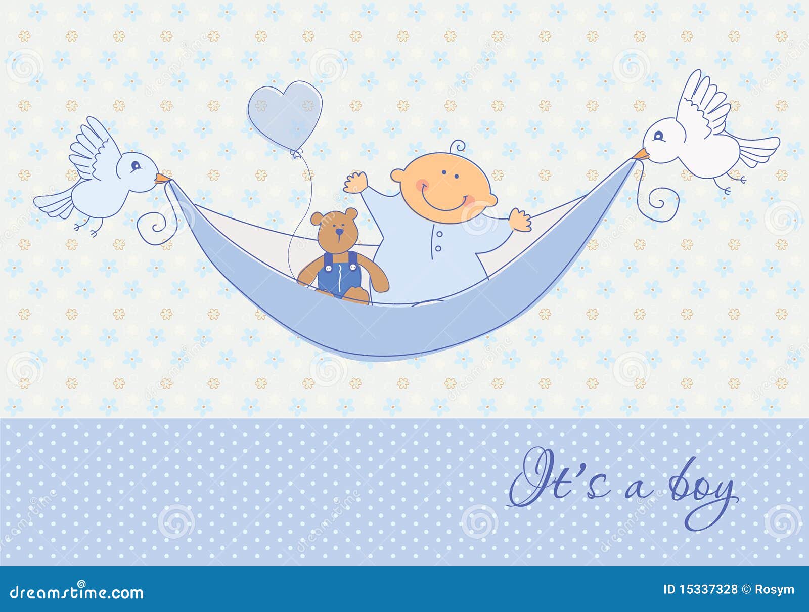 Baby Card With Text It Is A Boy Vector Illustration | CartoonDealer.com ...