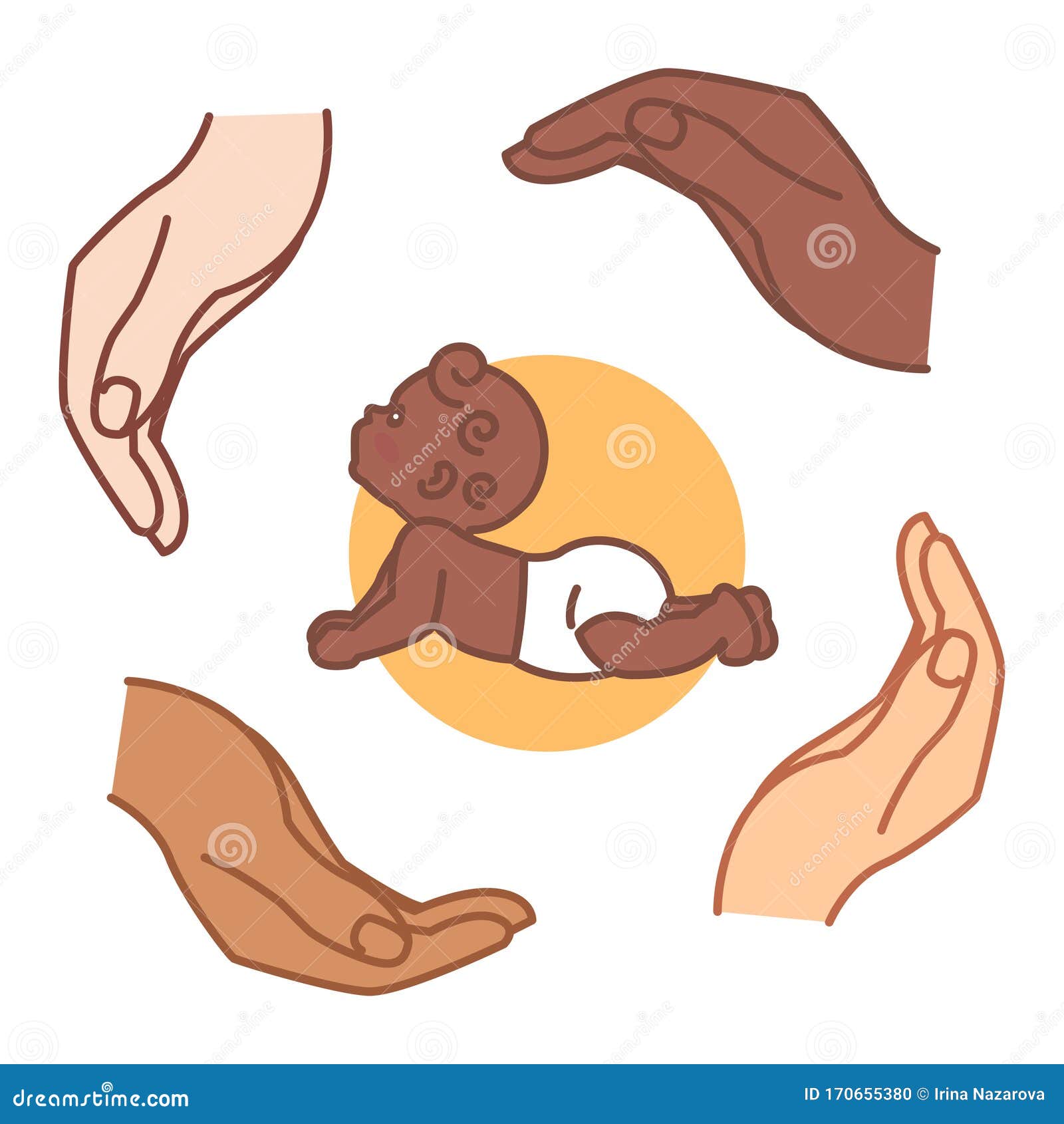 Newborn. Protection and Care for Baby Stock Vector - Illustration of ...