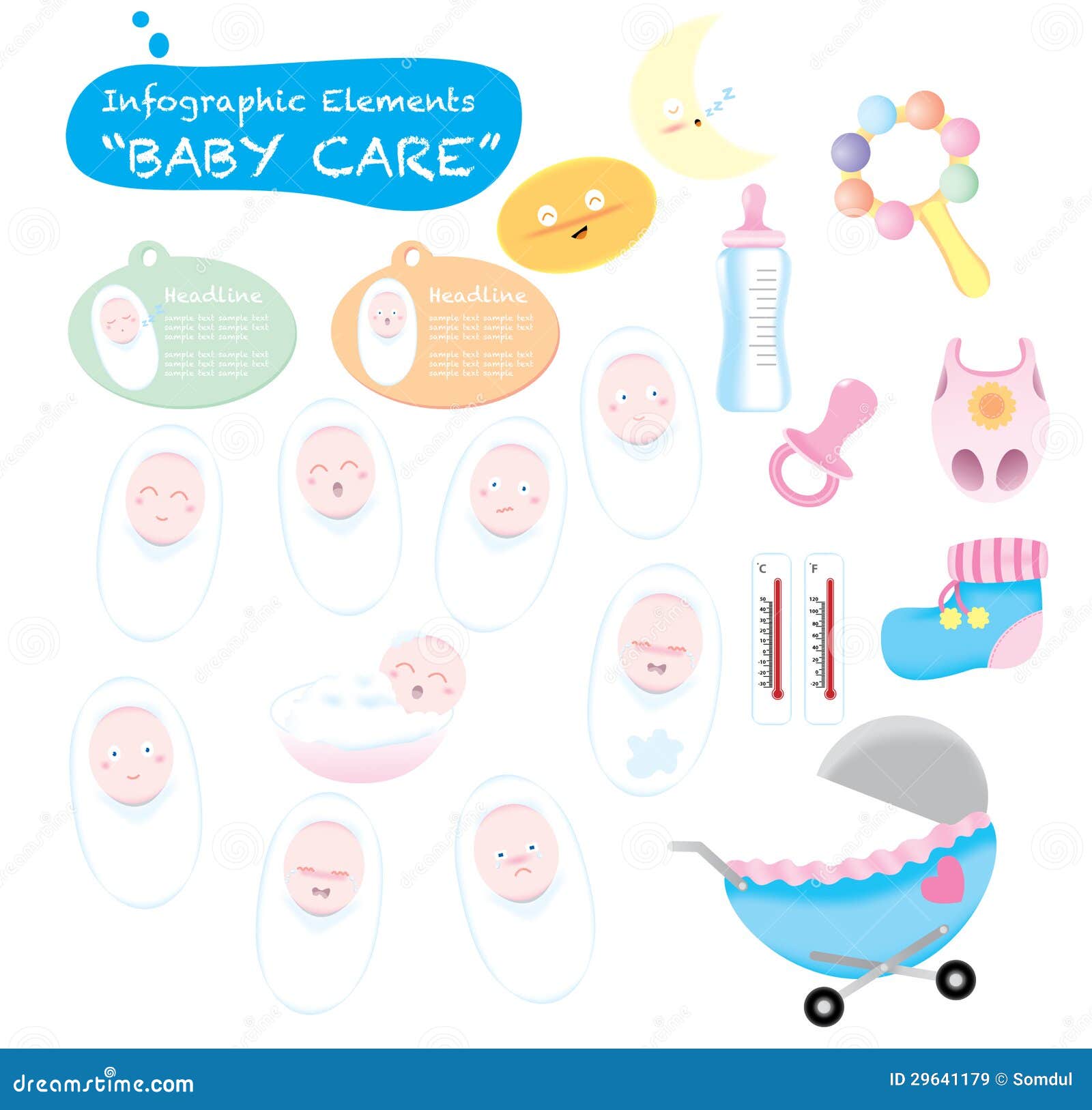 Baby care stock illustration. Illustration of love, bottle - 29641179