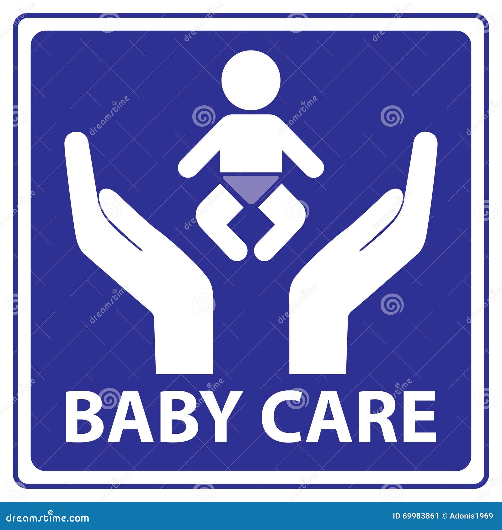 Baby care stock vector. Illustration of baby, sign, hand - 69983861