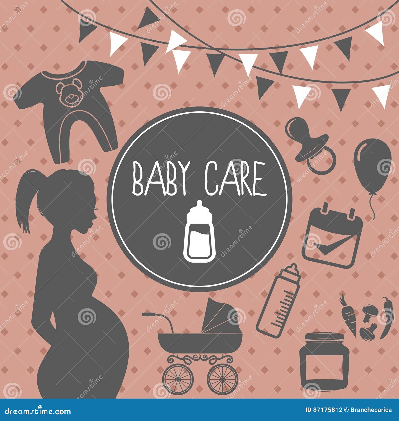 Baby care concept stock vector. Illustration of flat - 87175812
