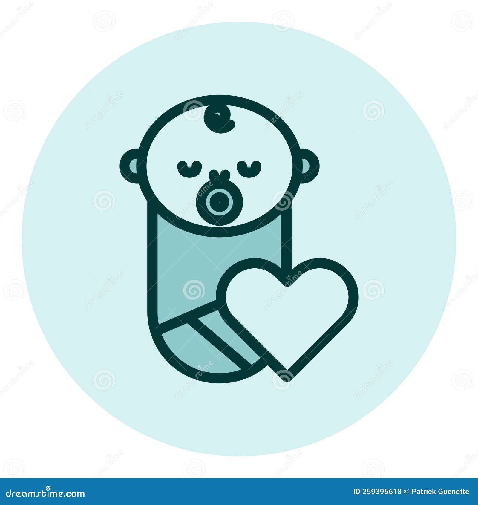 Baby care, icon stock vector. Illustration of child - 259395618