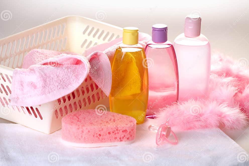 Baby care objects stock image. Image of bath, close, aromatherapy ...