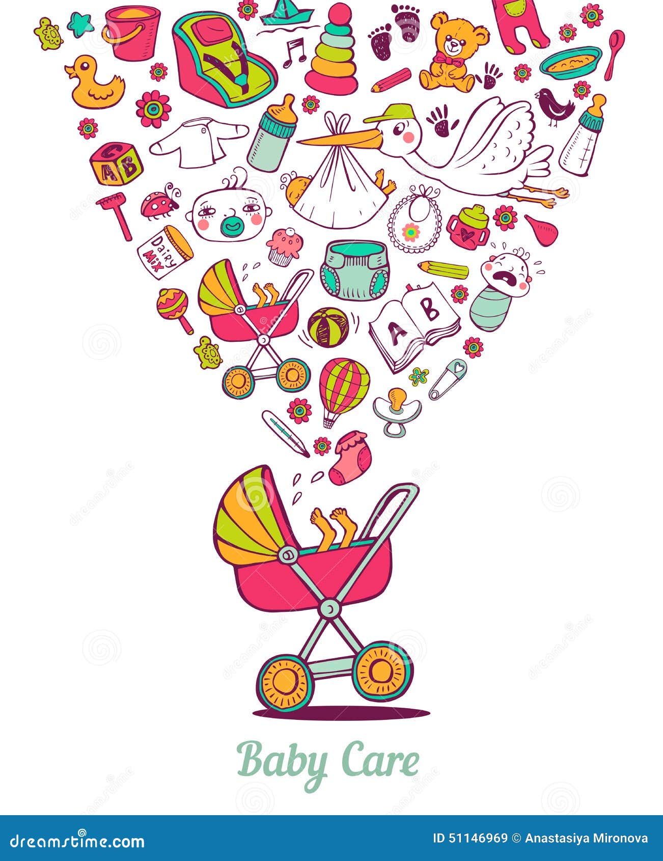 Baby Care stock vector. Illustration of happy, cute, healthy - 51146969
