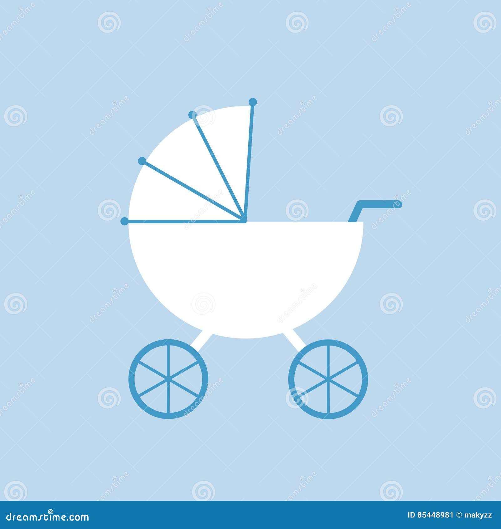 Baby carriage. stock vector. Illustration of pram, carriage - 85448981