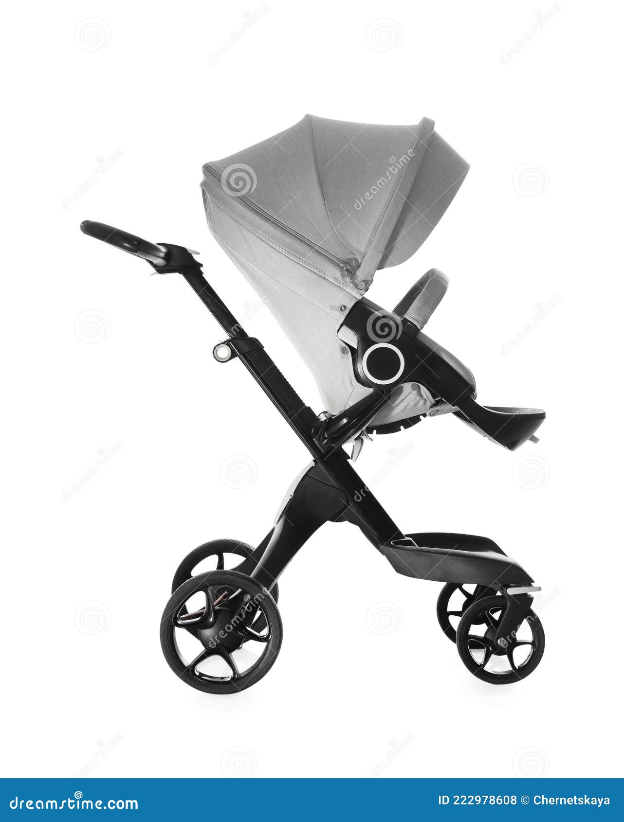 Baby Carriage. Modern Pram Isolated on White Stock Photo - Image of ...