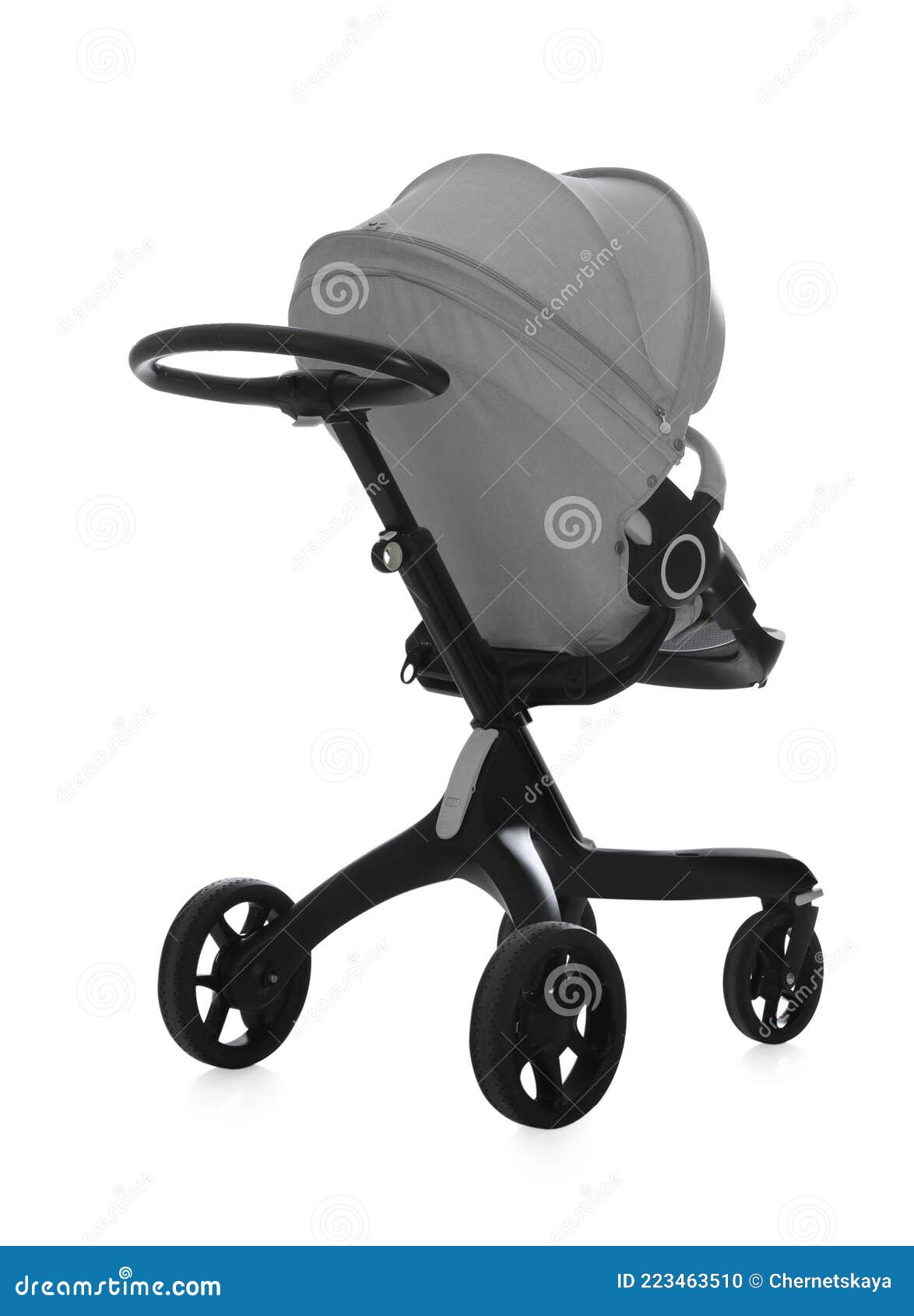 Baby Carriage. Modern Pram Isolated on White Stock Photo - Image of ...