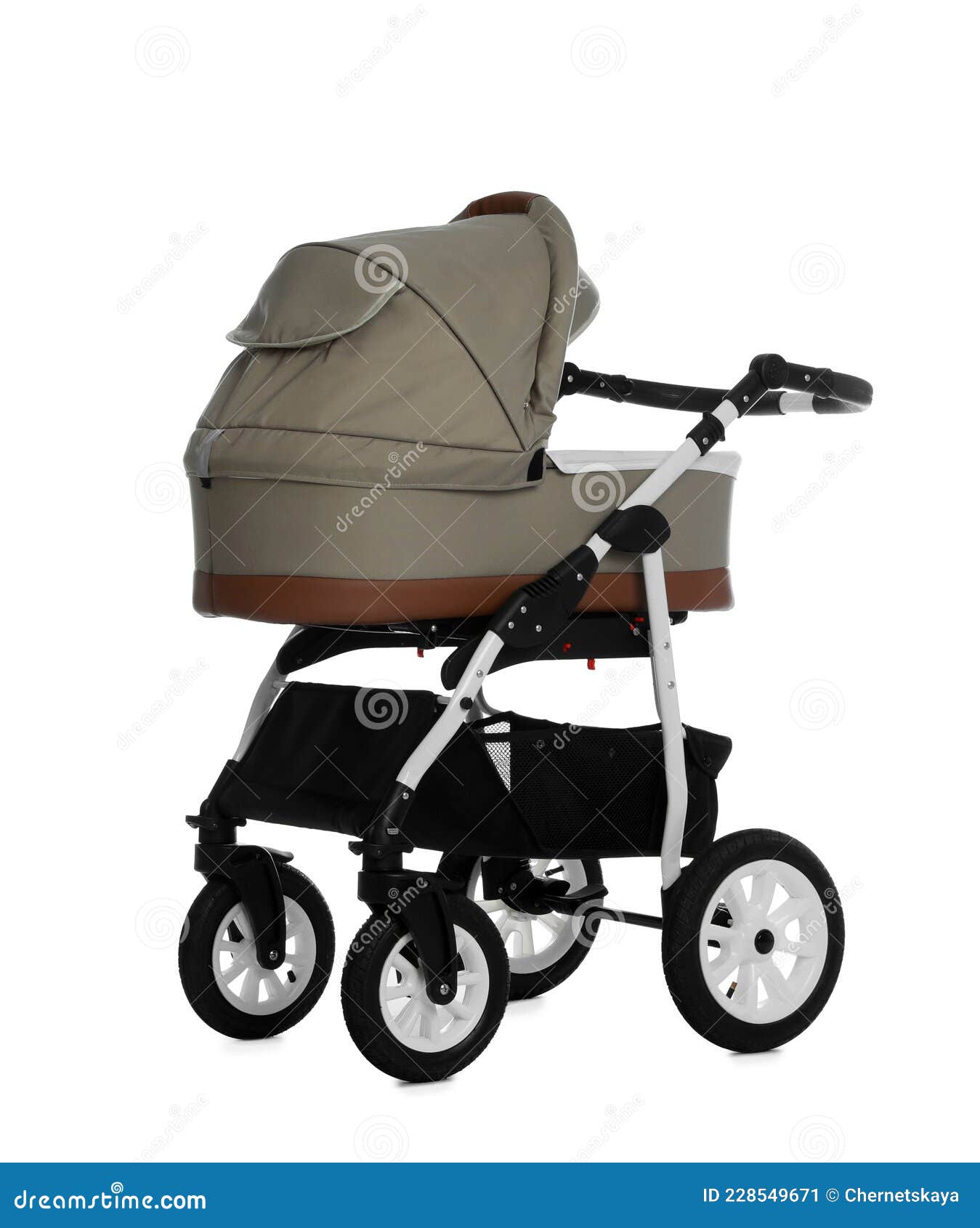 Baby Carriage. Modern Pram Isolated on White Stock Image - Image of ...