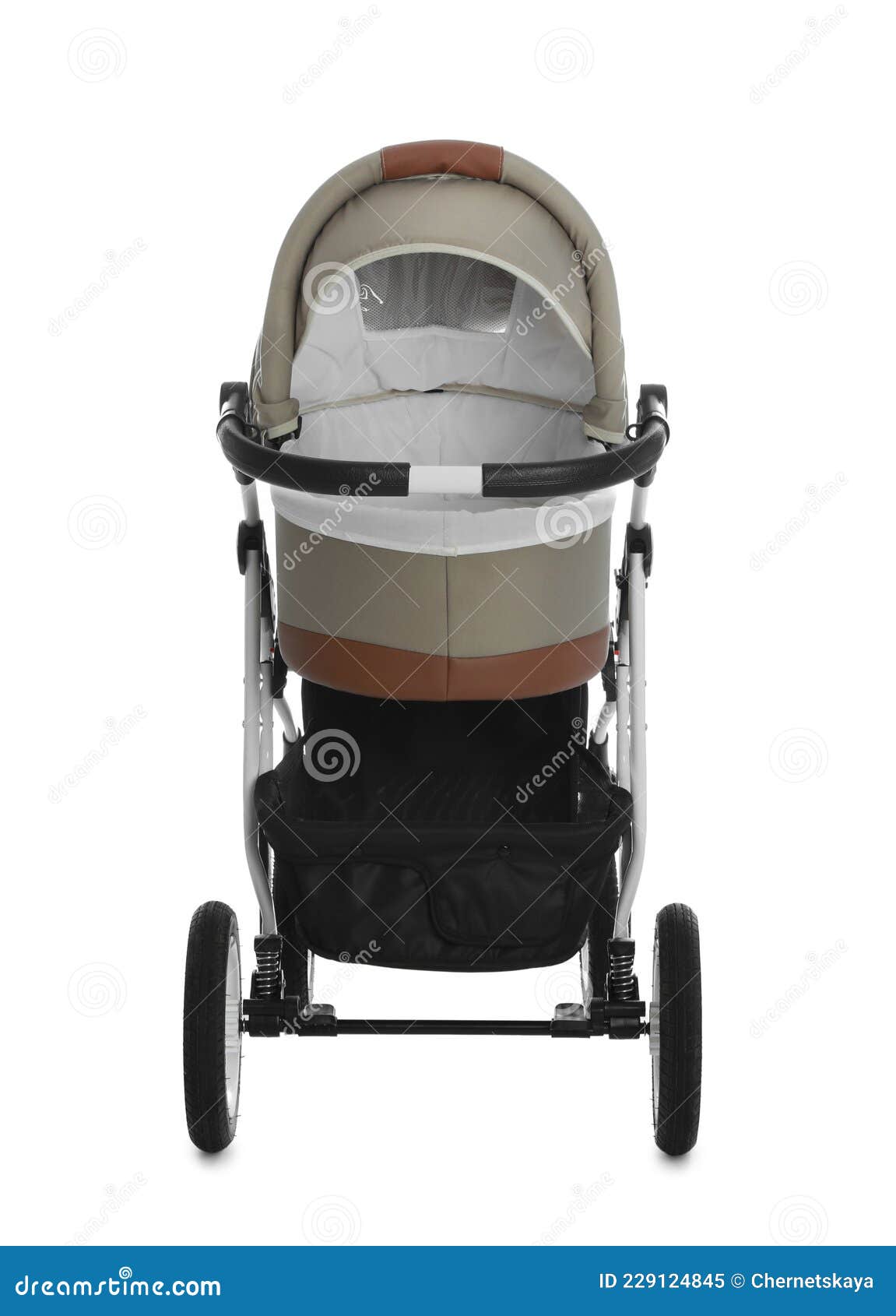 Baby Carriage. Modern Pram Isolated on White Stock Image - Image of ...