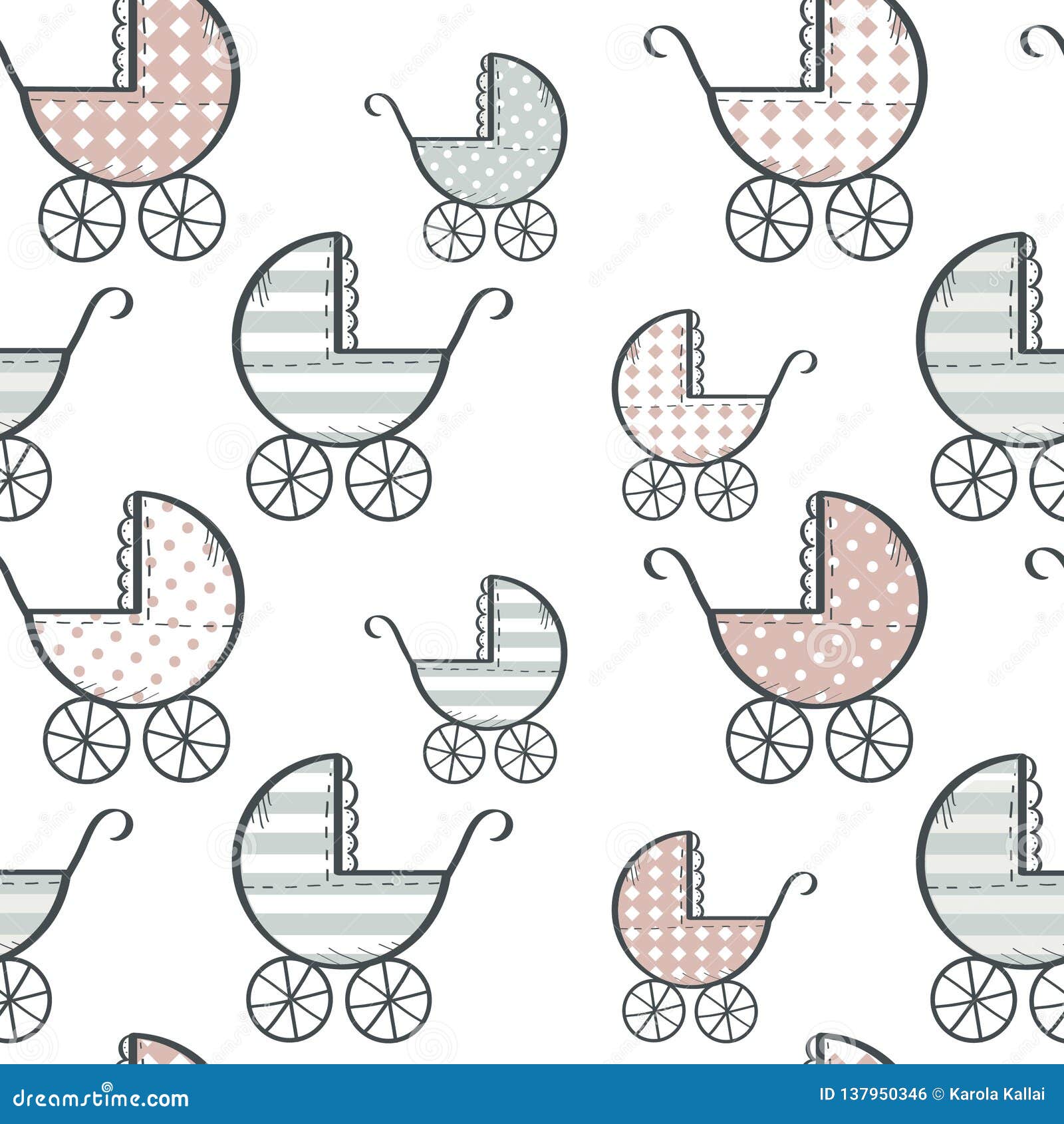 Baby Carriage Seamless Pattern Stock Vector - Illustration of simple ...
