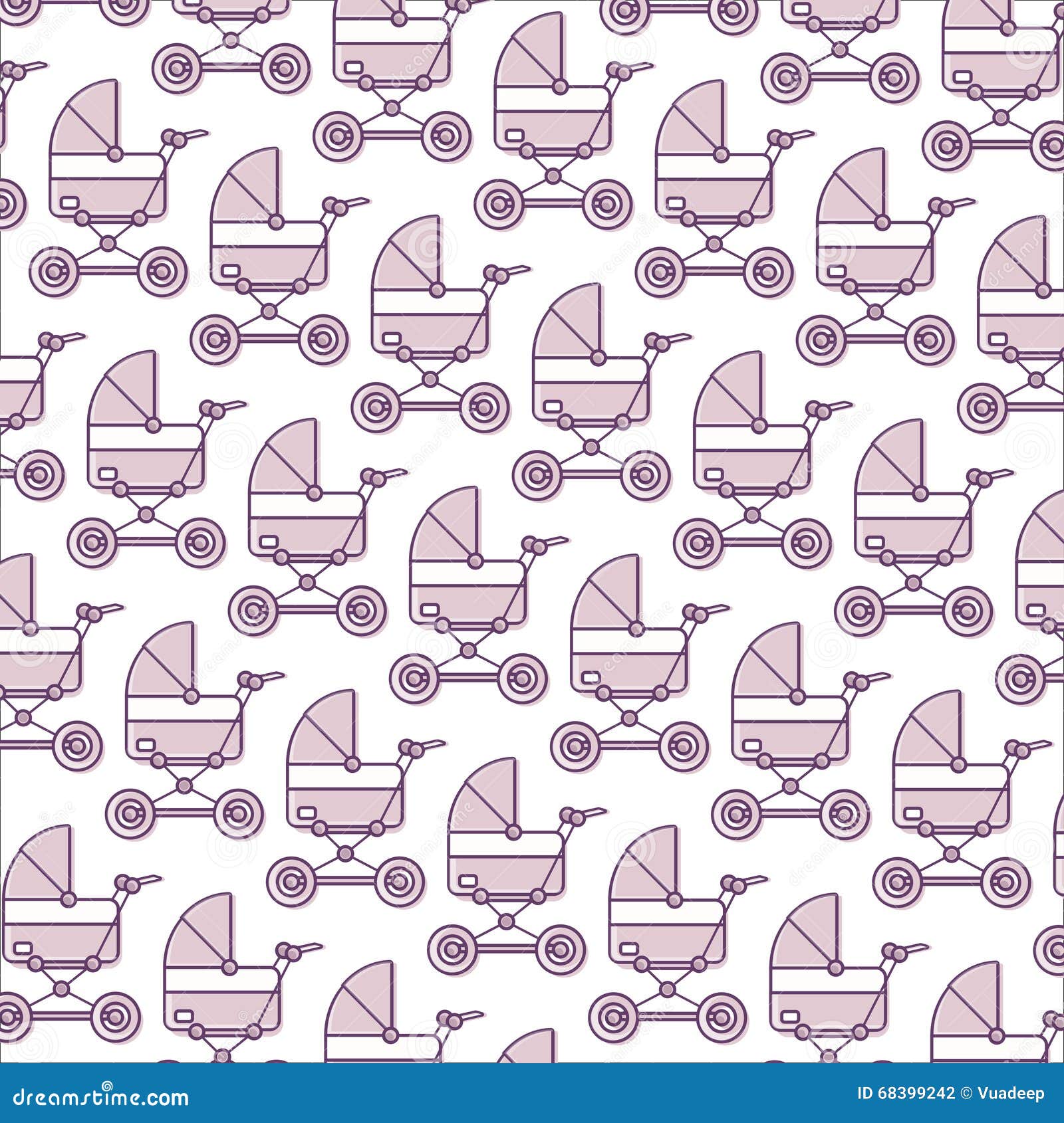Baby Carriage Vector Pattern Stock Vector - Illustration of little ...