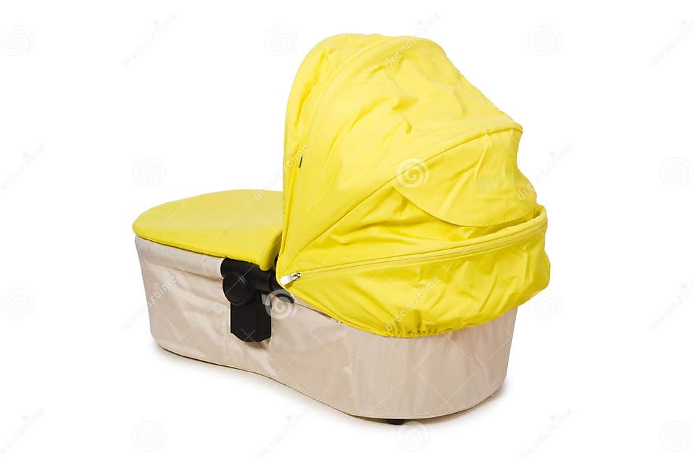 Baby Carrycot Isolated on White Stock Image - Image of born, canopy ...