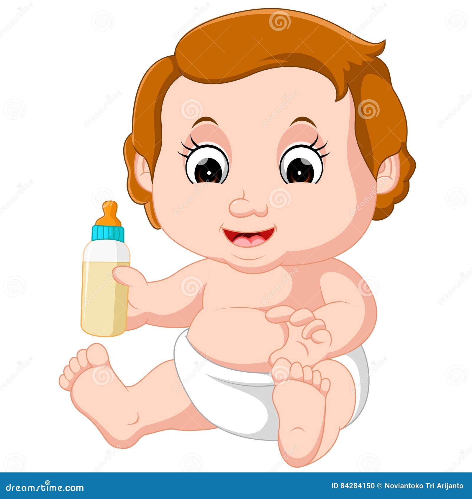 Baby cartoon stock vector. Illustration of holding, milk - 84284150