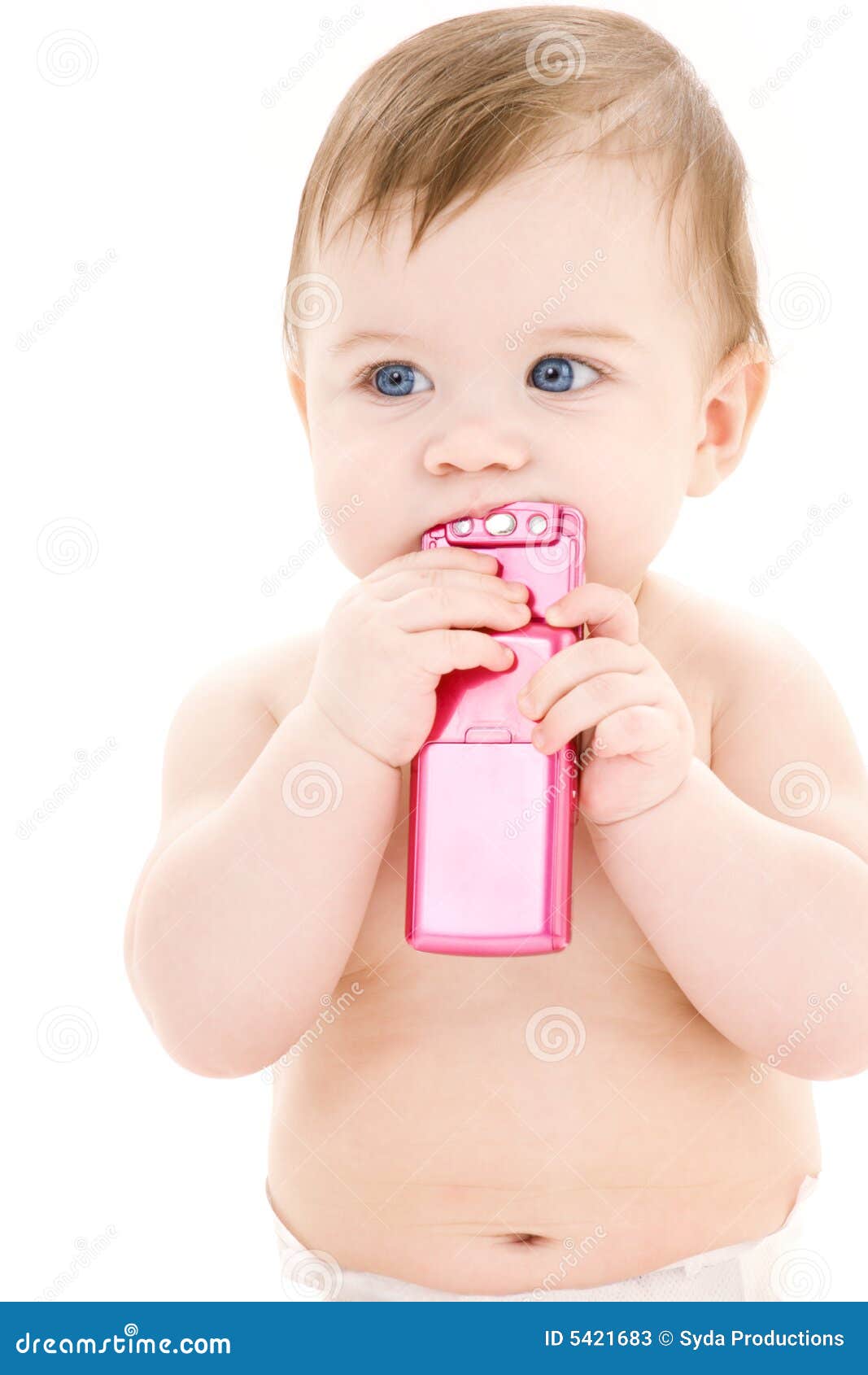 Baby with cell phone stock image. Image of male, child - 5421683