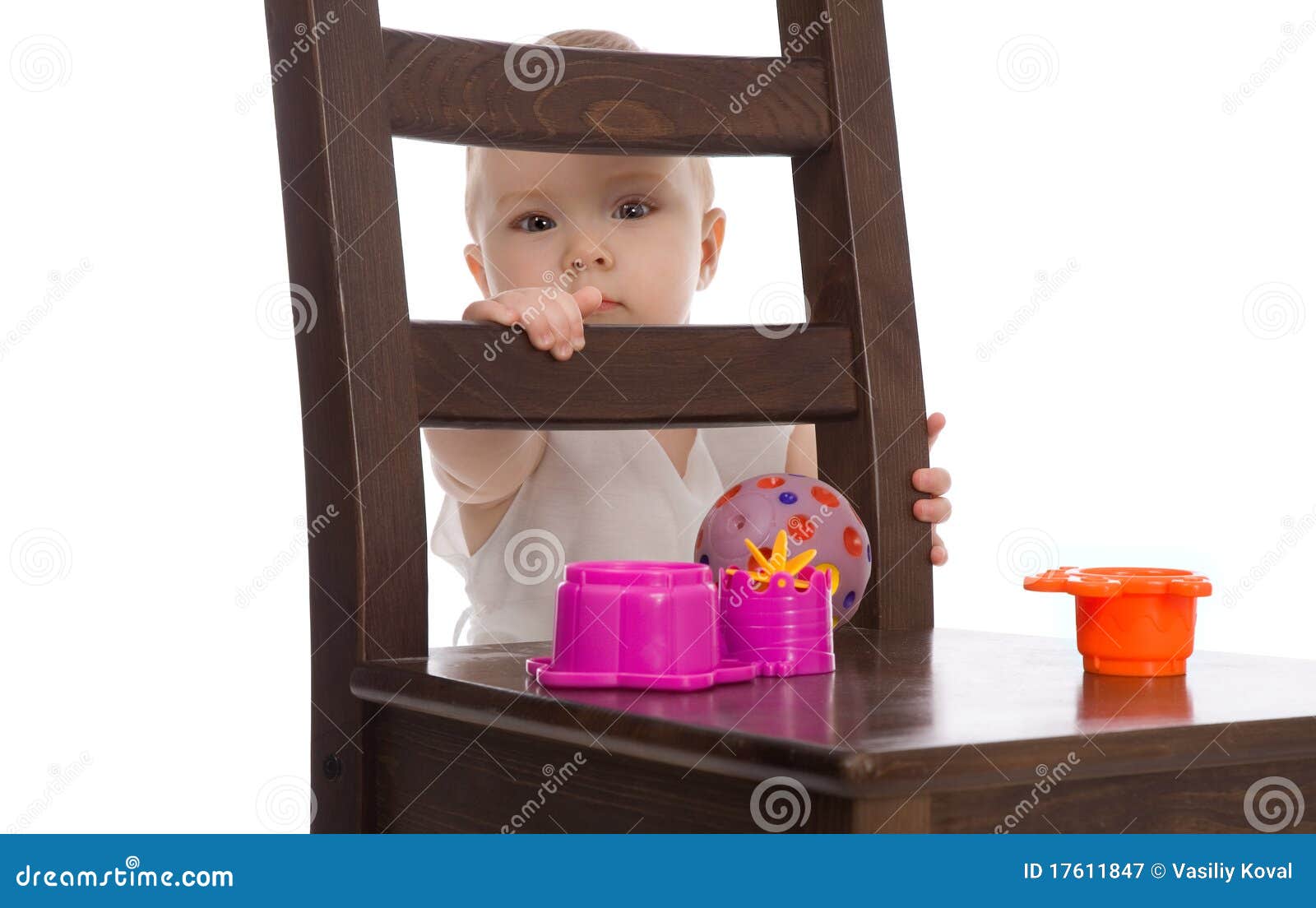 Baby with chair stock image. Image of happiness, seat - 17611847