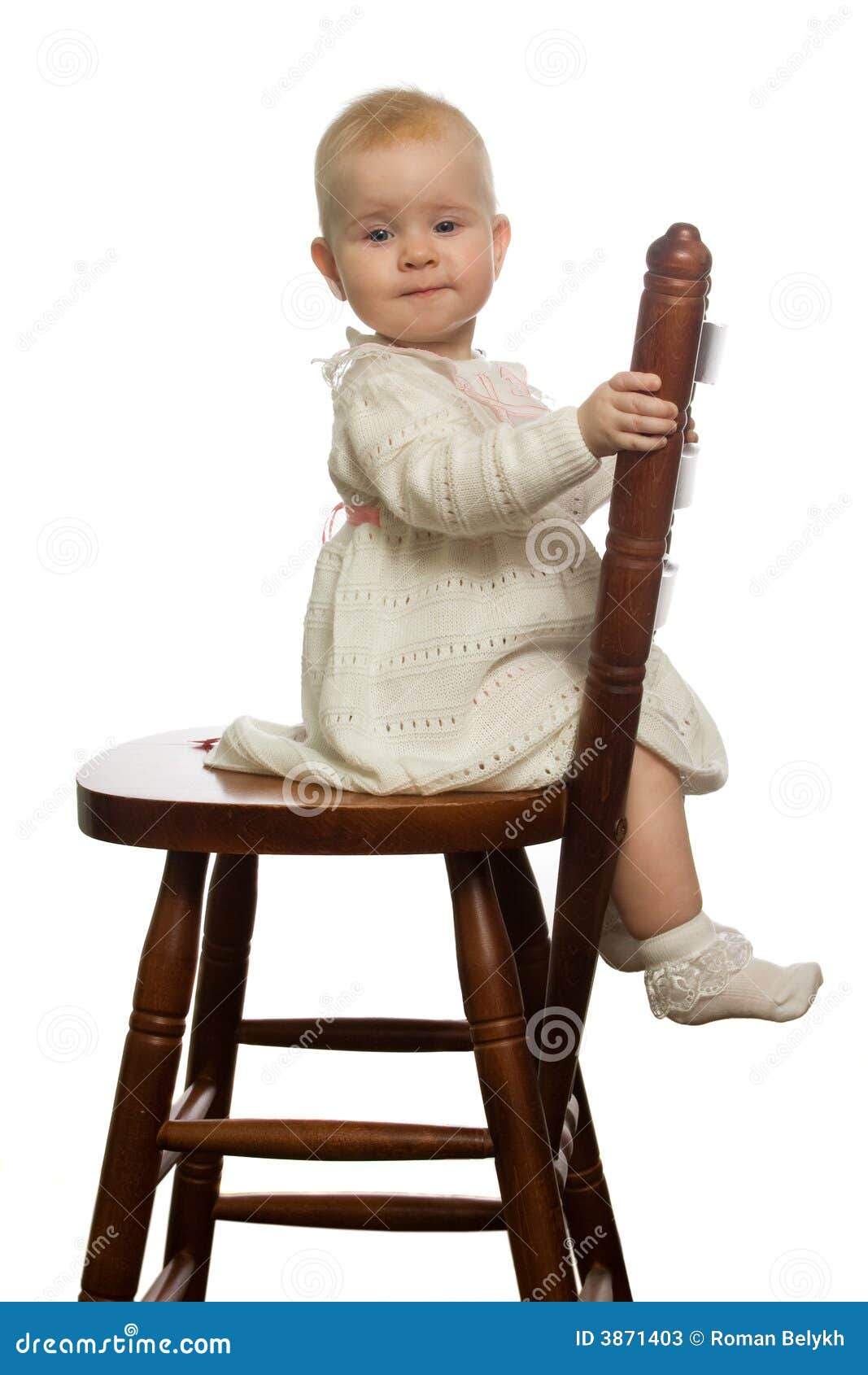 Baby on chair. stock image. Image of white, infant, childhood - 3871403